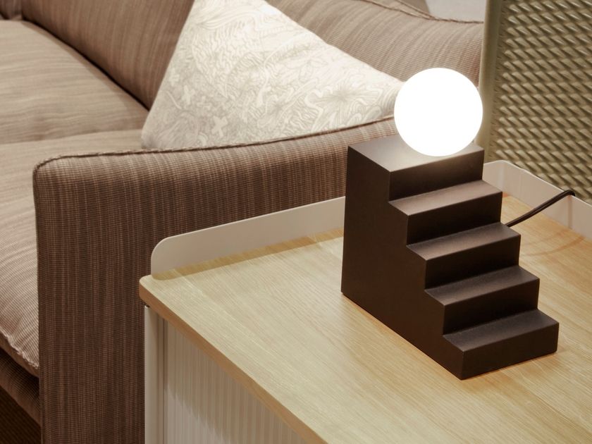 Powder coated steel table lamp STAIR BLACK By OBLURE design Notchi ...