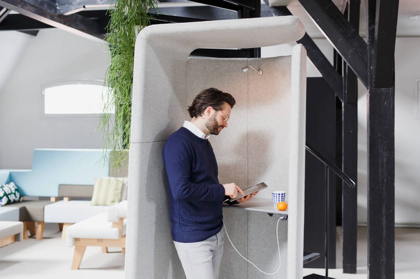 Acoustic fabric phone booth with built-in lights STANDALONE By Prooff ...