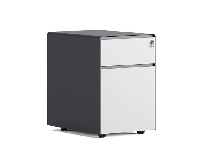 STEAM Painted metal office drawer unit with castors with lock By Ersa
