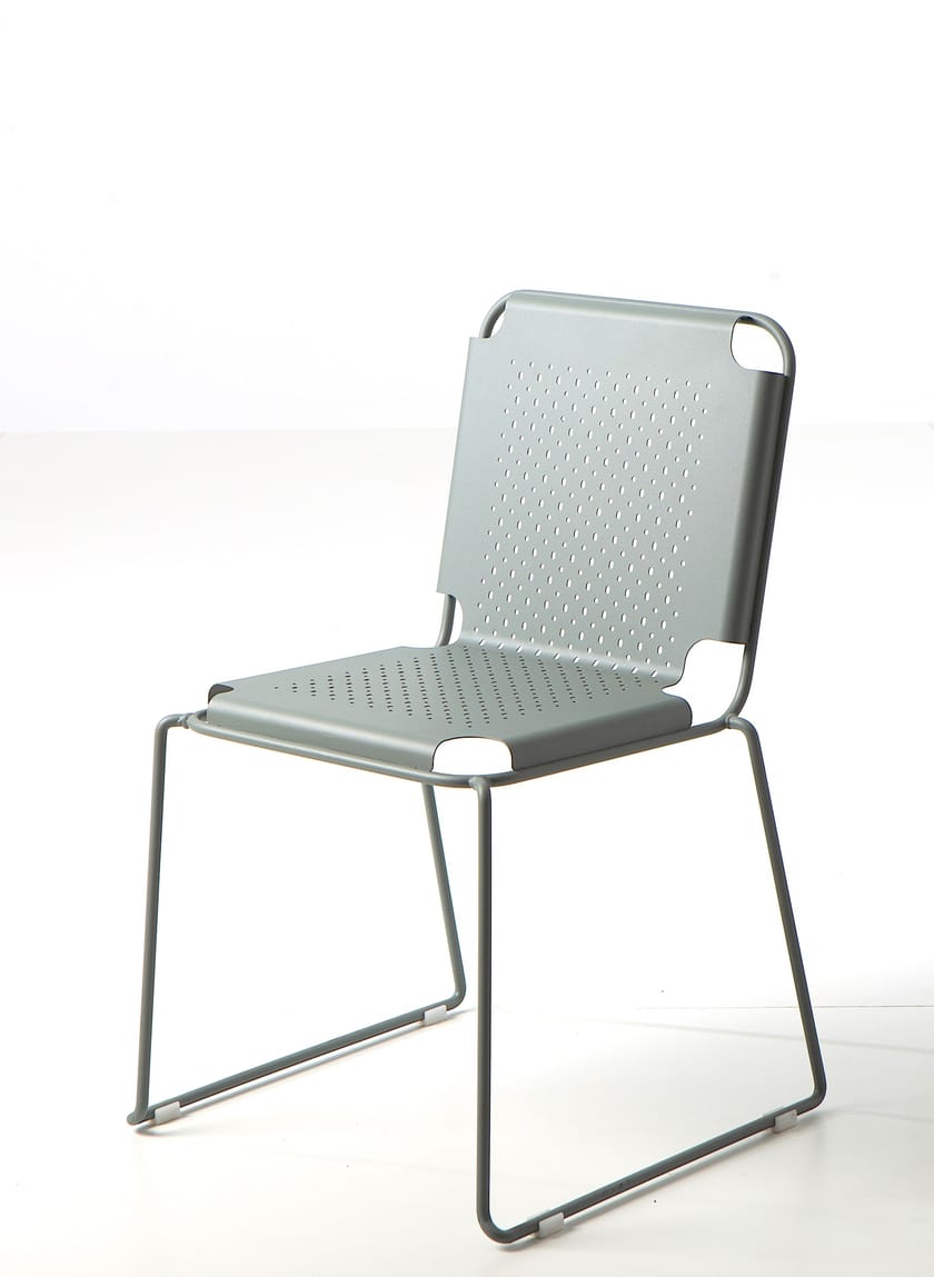 Sled base stackable steel chair STEELO By Officine Tamborrino design ...