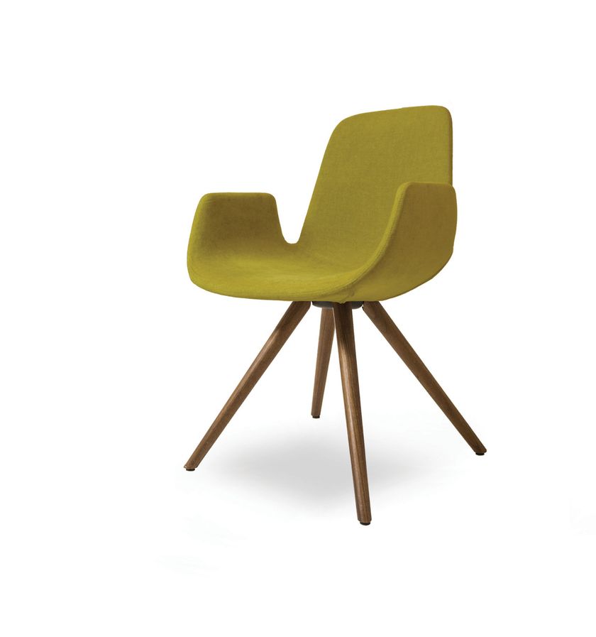 STEP Upholstered chair with wooden legs By Tonon | design Mac Stopa