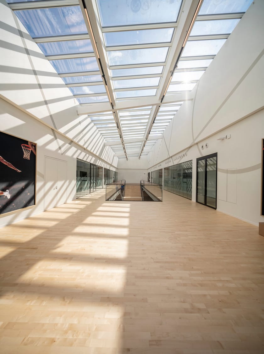 Glass and steel roof window STEP LONGLIGHT/RIDGELIGHT By Velux Commercial