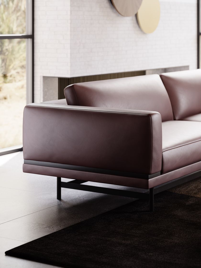 STEWART 3-er Sofa aus Leder By Laskasas
