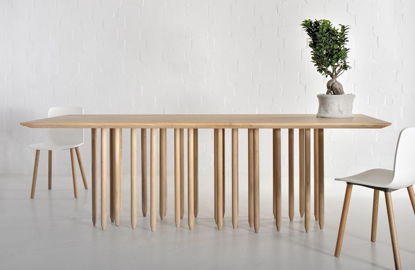 Rectangular solid wood table STILUS By Vitamin Design design GG designart