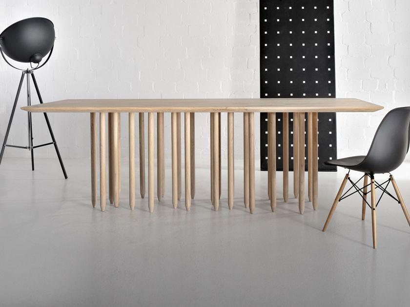 Rectangular solid wood table STILUS By Vitamin Design design GG designart