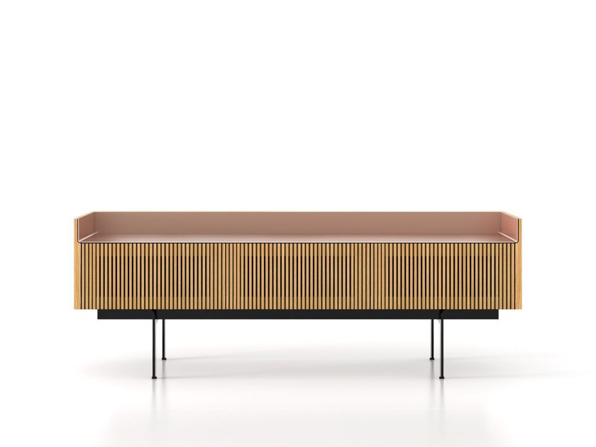 STOCKHOLM SLIM MDF sideboard with flap doors By Punt | design Mario Ruiz