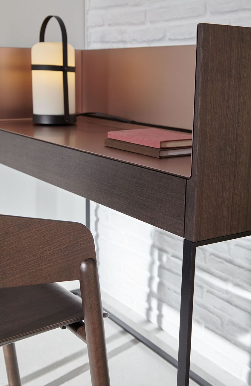 STOCKHOLM Wooden secretary desk with drawers By Punt | design Mario Ruiz