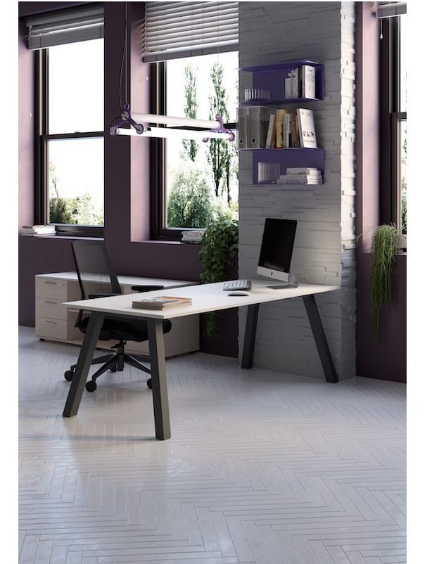 Sectional rectangular workstation desk STONE WORKSTATION By Mascagni