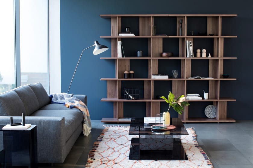 STRATA Open freestanding double-sided walnut bookcase By Case | design ...