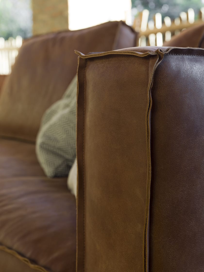 Contemporary style 6 seater upholstered leather sofa STRAUSS TAGLIO ...