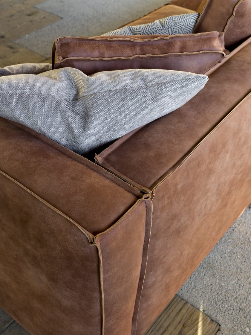 Contemporary style 6 seater upholstered leather sofa STRAUSS TAGLIO ...