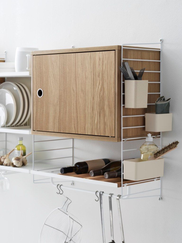 STRING® SYSTEM CABINET WITH SWING DOOR wall cabinet By String Furniture ...