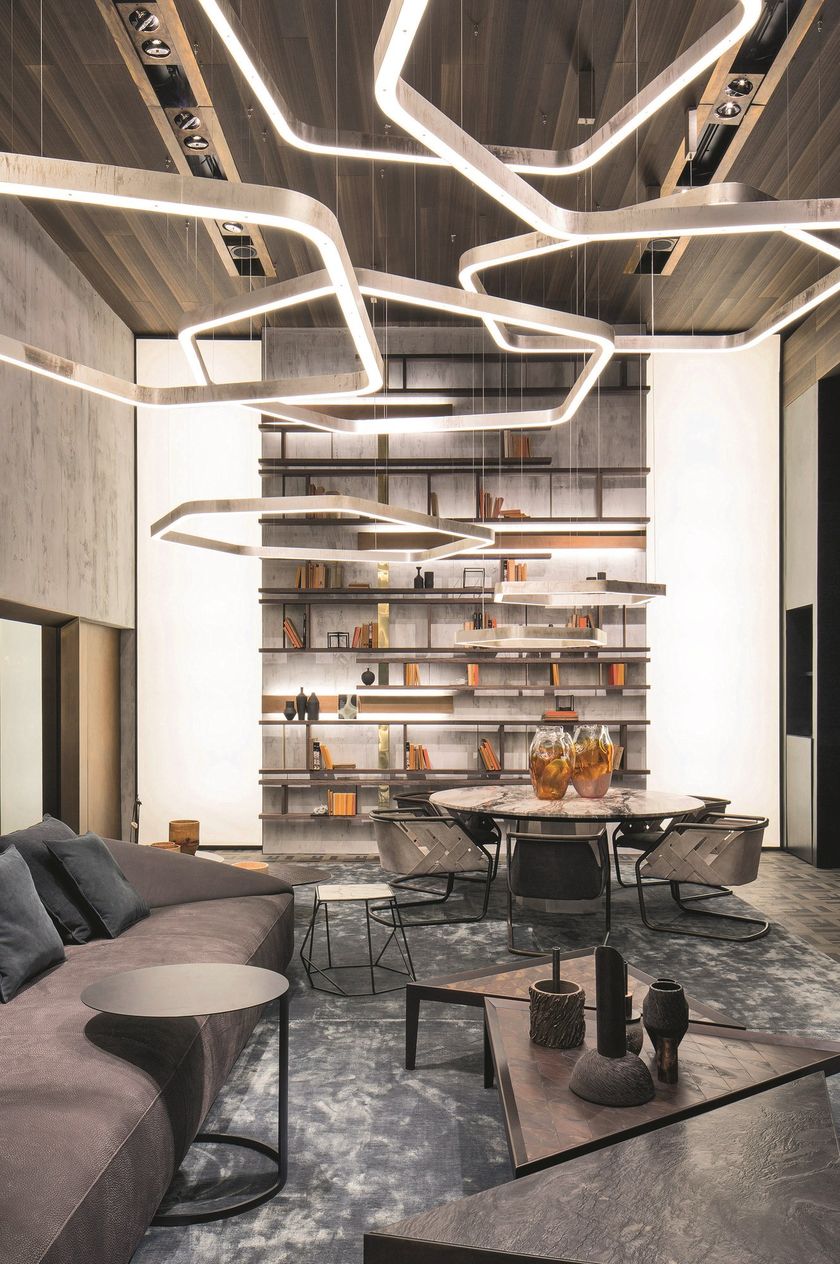 Sectional solid wood bookcase STYLE SET By Henge design Massimo Castagna