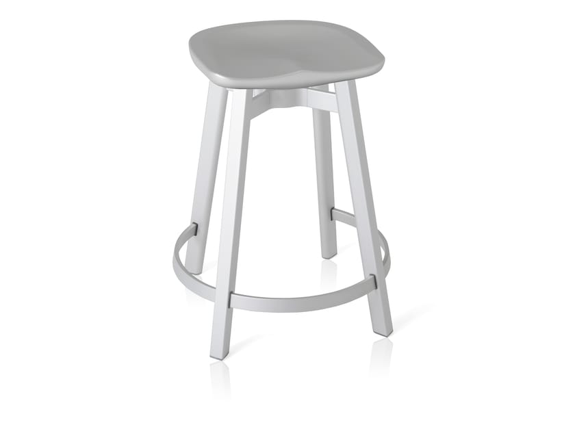 SU | Stool with footrest Su Collection By Emeco design Nendo