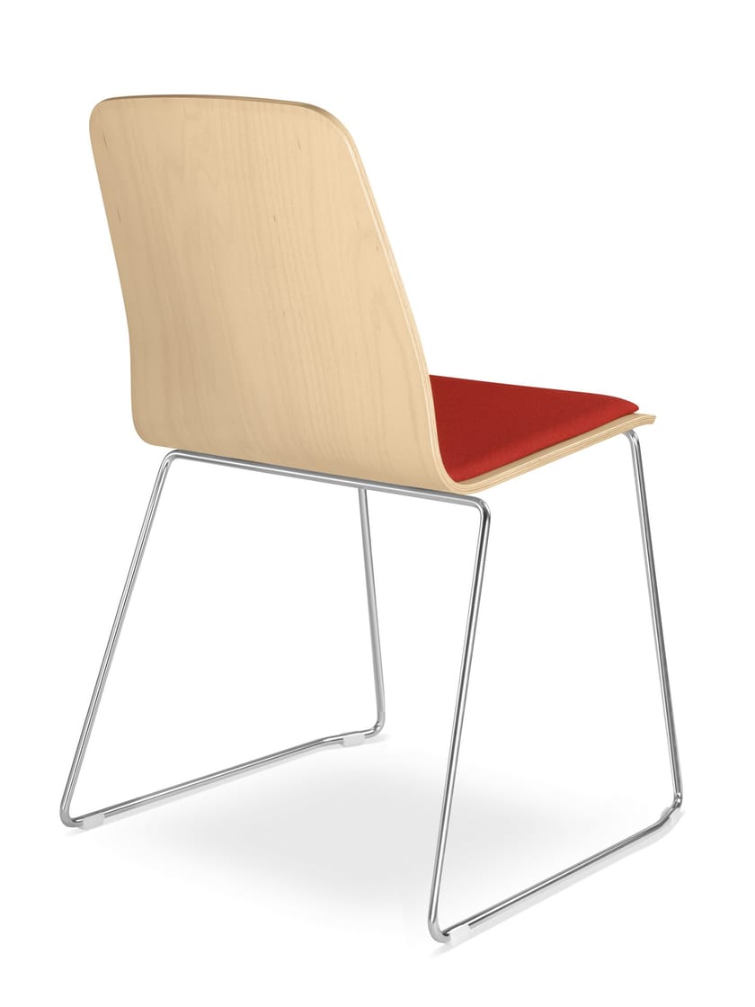 SUNRISE 151-Q-N4 Silla patín de madera con cojin integrado By LD Seating | design LD Seating design