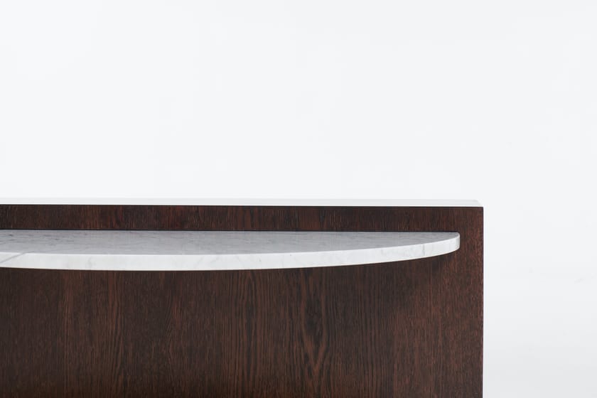 SUPREME Solid wood, gold leaf and marble coffee table By Milla & Milli ...