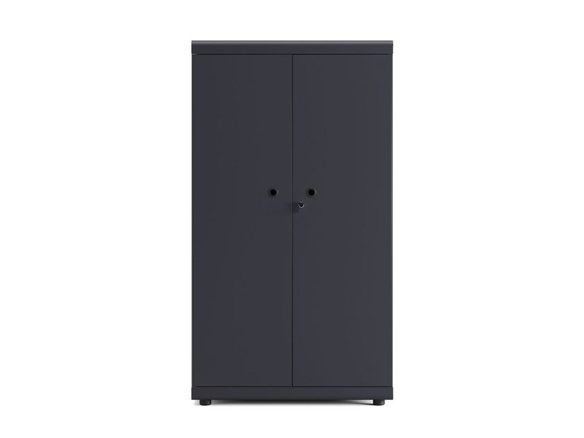 SWARD Tall melamine office storage unit with hinged doors with lock By Ersa