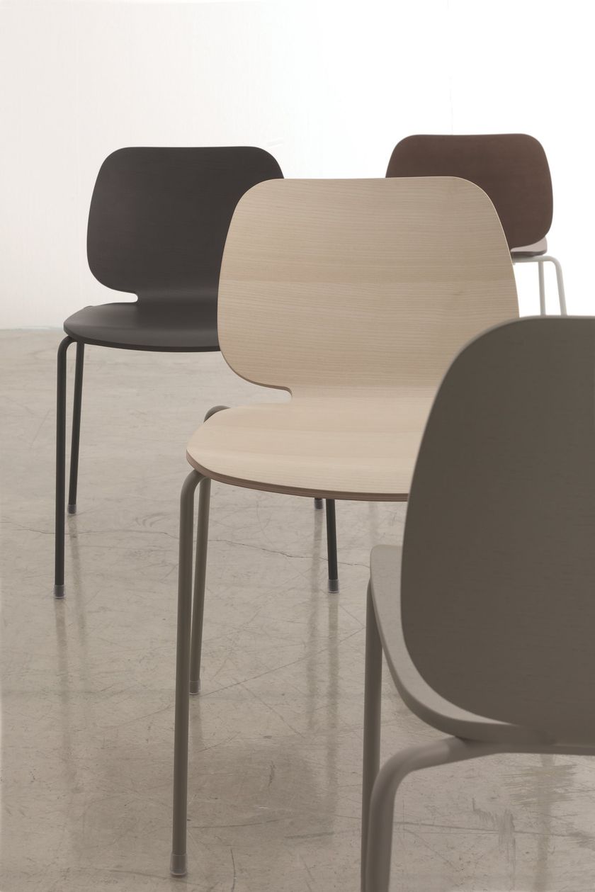 Stackable multi-layer wood chair SWING 3 Swing Collection By SOFTLINE ...