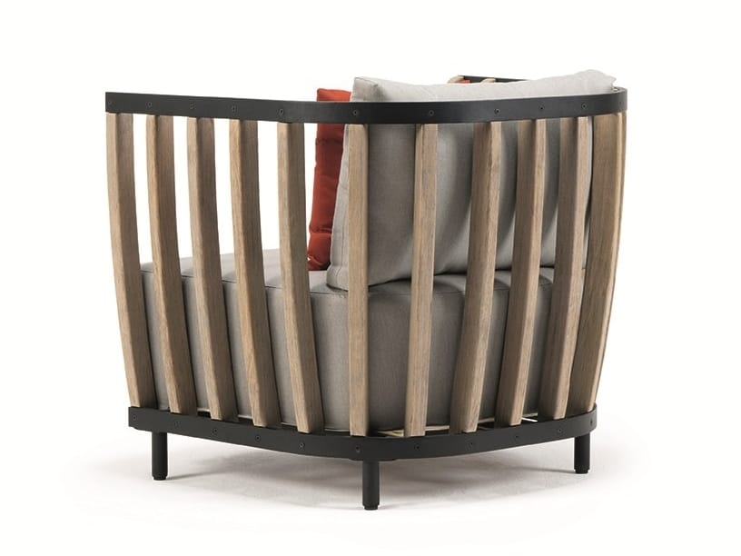 SWING Teak garden armchair with armrests By Ethimo | design Patrick Norguet