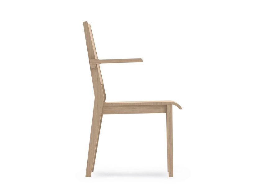 SWING - HEALTH & CARE Stackable beech chair with armrests By PIAVAL