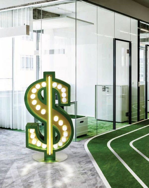 Fluorescent Light letter SYMBOL $ By Delightfull