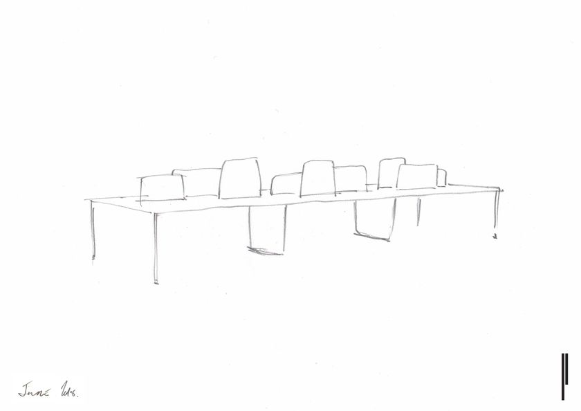 SYSTEM Multiple office desk with sound absorbing screens By Alias ...