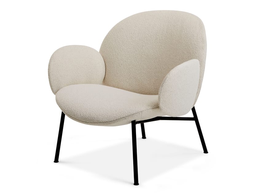 OLA Fabric easy chair with armrests with removable cover By Saba Italia