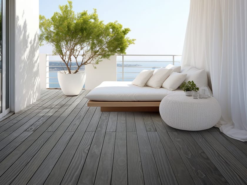 ACCOYA® DECKING RAW_GREY PLANK Accoya® wood decking By Sapiens