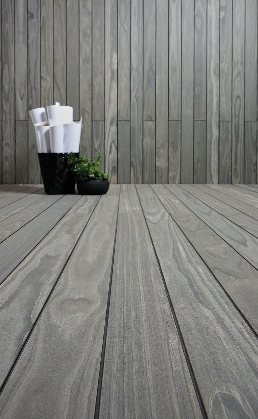 ACCOYA® DECKING RAW_GREY PLANK Accoya® wood decking By Sapiens