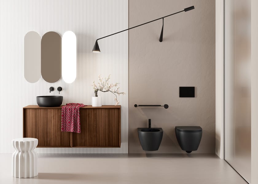 LAILA Double wall-mounted vanity unit By Scarabeo Ceramiche