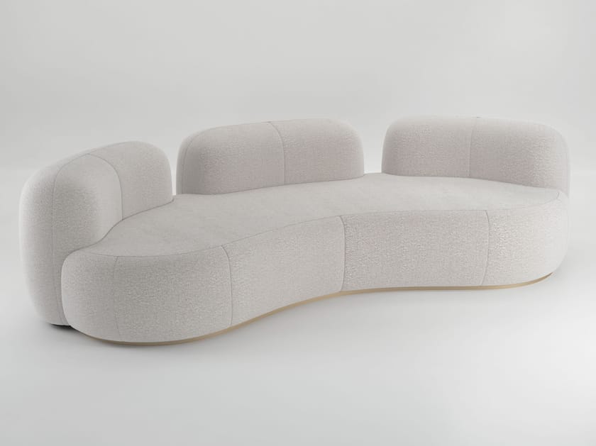 TATEYAMA XL Curved 4 seater fabric sofa By Secolo