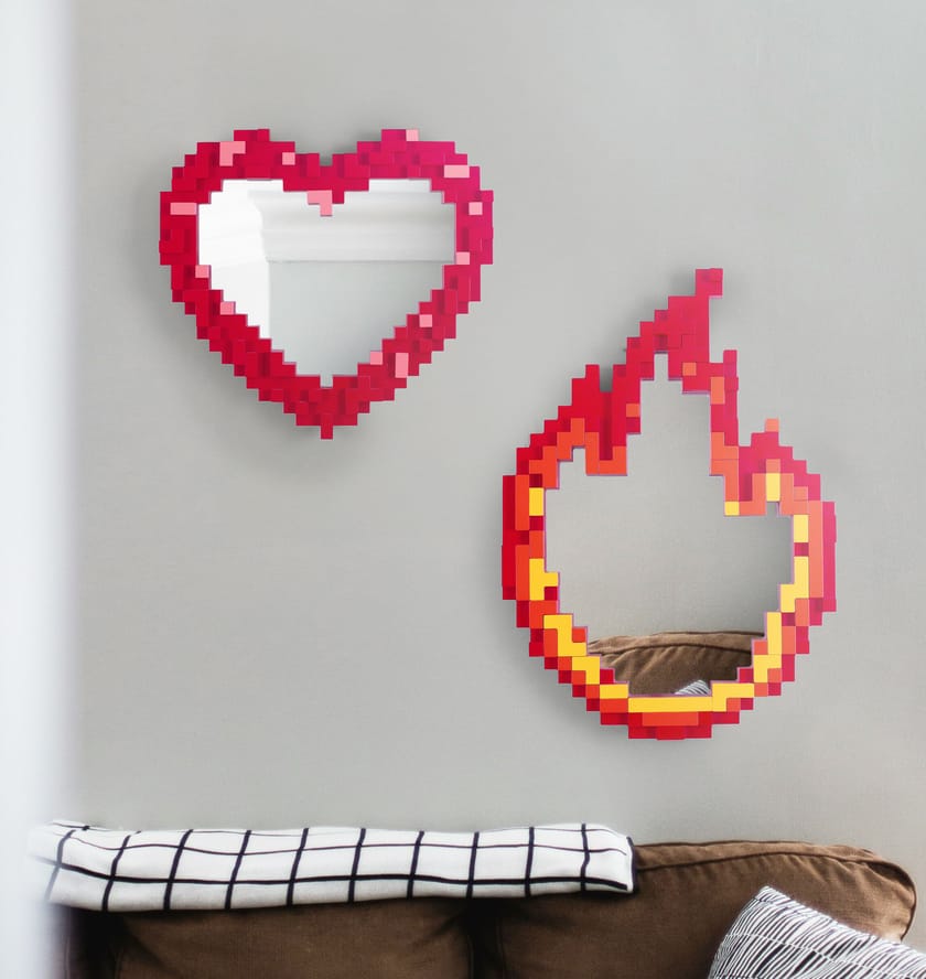 HEART Specchio con cornice By Seletti
