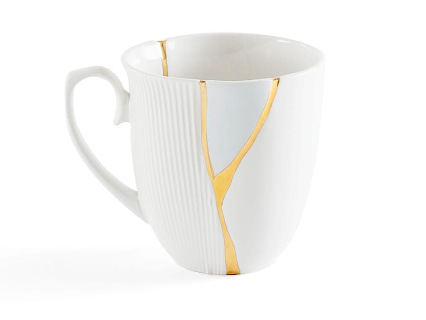 KINTSUGI N°2 Porcelain and golden mug By Seletti | design Marcantonio