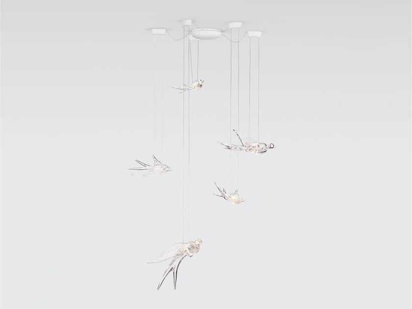 VOA MOBILE MEDIUM Luminária pendente feita à mão LED de bronze By Serip