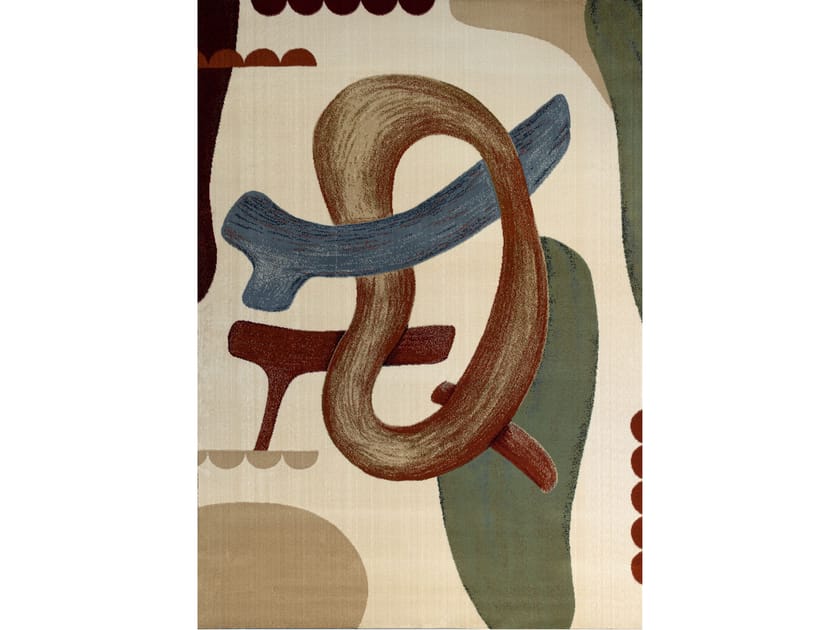 TRAIT Rectangular patterned polypropylene rug By Shishka Project