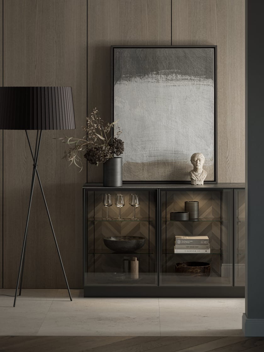 Kitchen with island without handles SieMatic SLX PURE By SieMatic