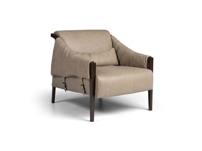 JACKSON Leather armchair with armrests By Sit Design