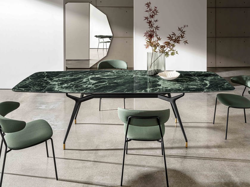 ARKOS EXTENSIBLE SHAPED Extending ceramic dining table By Sovet italia ...