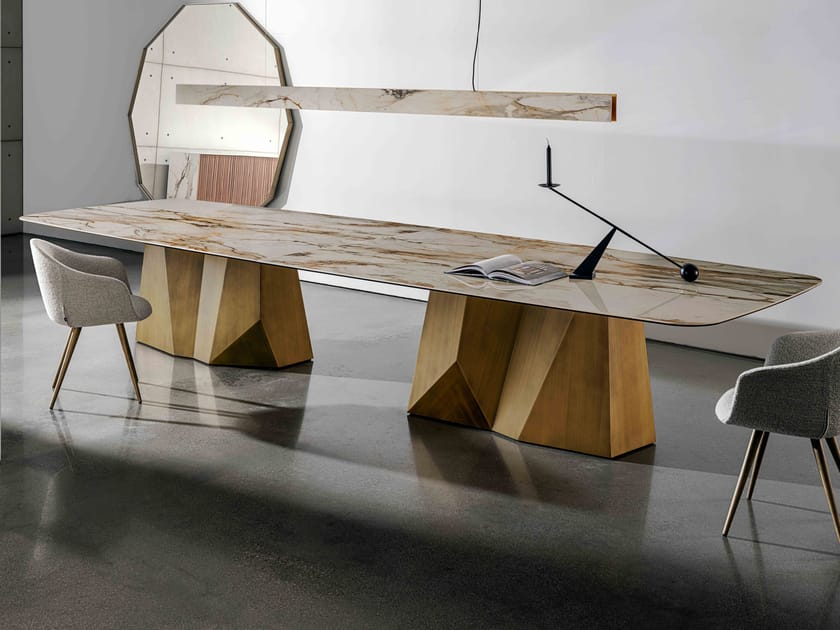 GRANDEOD MAXI Rectangular ceramic table By Sovet italia | design Gianluigi Landoni