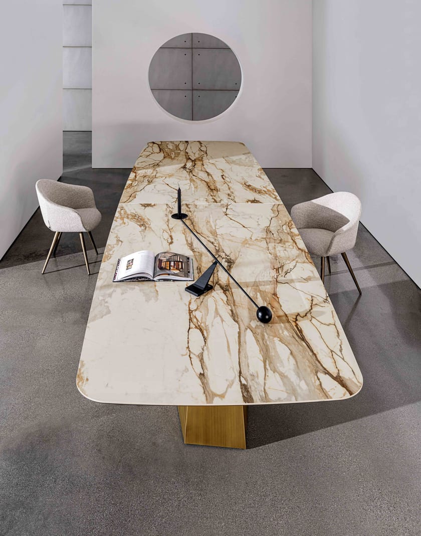 GRANDEOD MAXI Rectangular ceramic table By Sovet italia | design Gianluigi Landoni