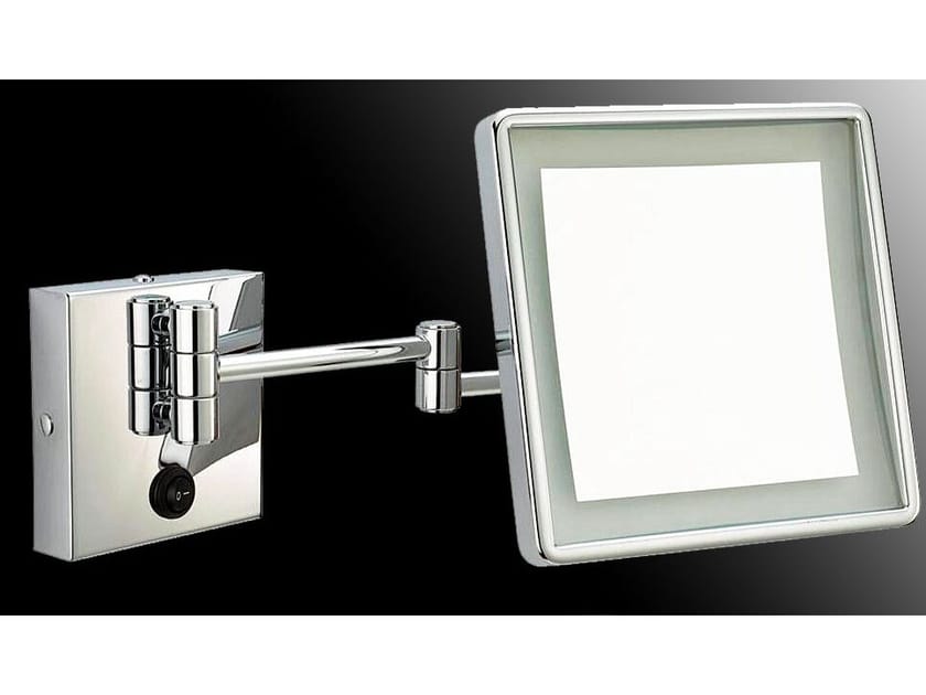 SPEKKIO 203 Wall-mounted square shaving mirror with integrated lighting ...