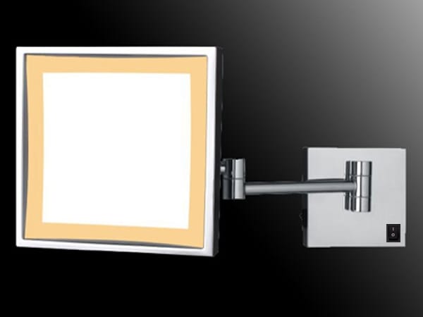 SPEKKIO 293 Square wall-mounted shaving mirror with integrated lighting ...