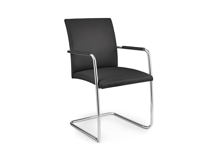 .PABLO 1002 Stackable cantilever chair with armrests By Spiegels