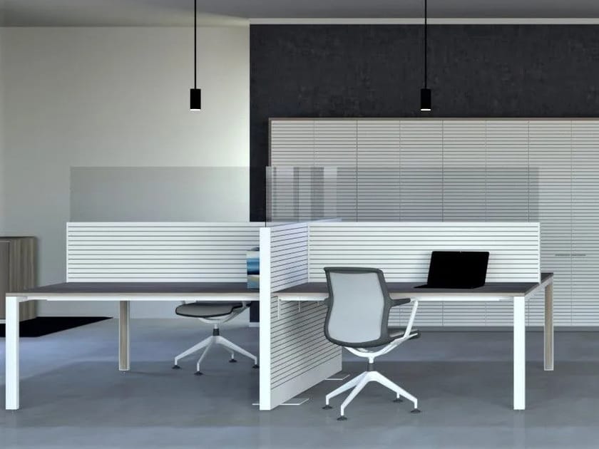 Plastic Office desks with desk screens | Archiproducts