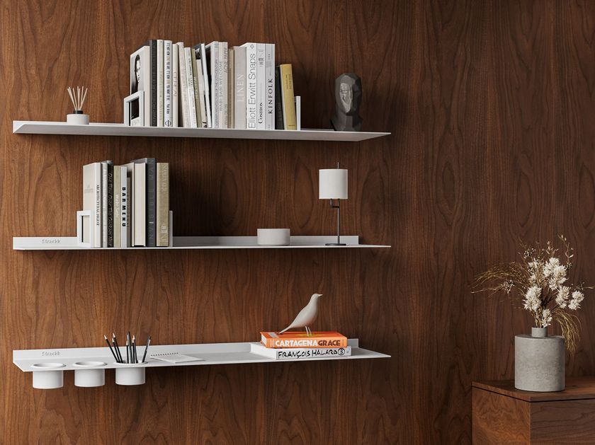 WALL SHELF WITH LIGHT UNDER Aluminium wall shelf with integrated ...
