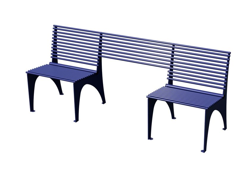 CONCEPT TUBES INCLUSIVA Steel bench with back By Studio Città
