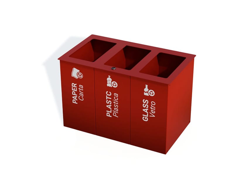 ECO BIN MICRO Steel litter bin for waste sorting By Studio Città