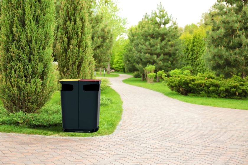ECO FLOWER Steel litter bin for waste sorting By Studio Città