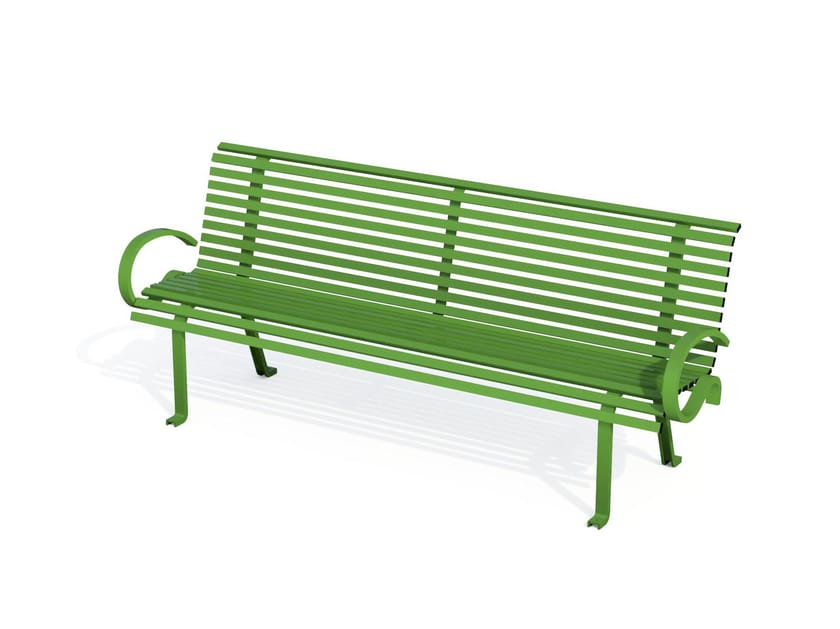 SUNSET Steel bench with back By Studio Città