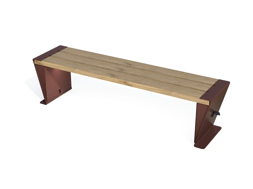 TRAPEZIO SMART Wooden bench with Integrated Lighting By Studio Città